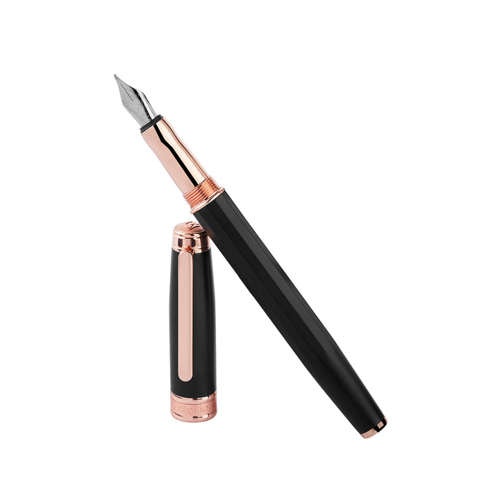 Intellio | Mystique | Black | Rose Gold | Fountain Pen – Writing Wonders
