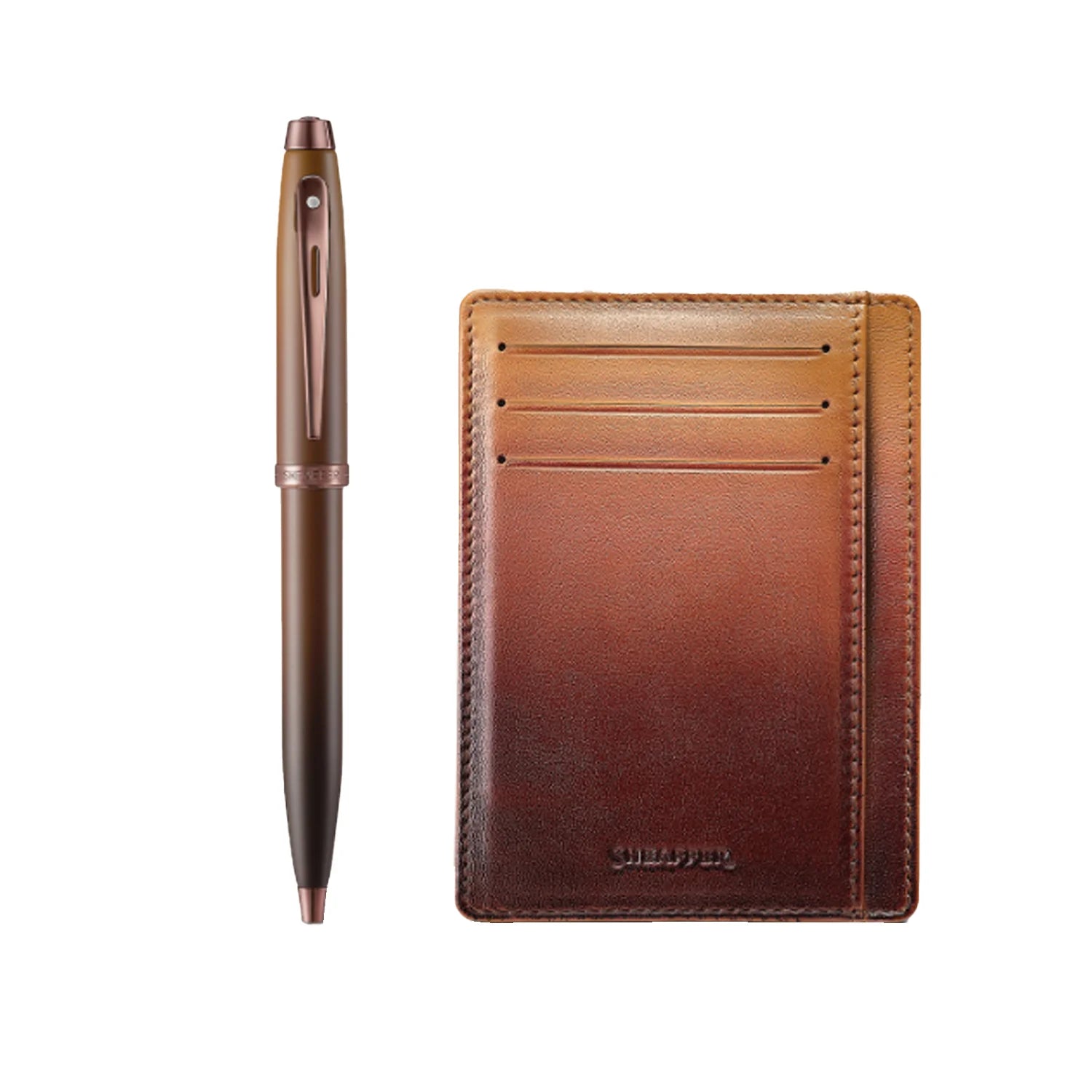 Sheaffer | 100 | Gift Set | Coffee Edition | Ball Pen & Card Holder ...