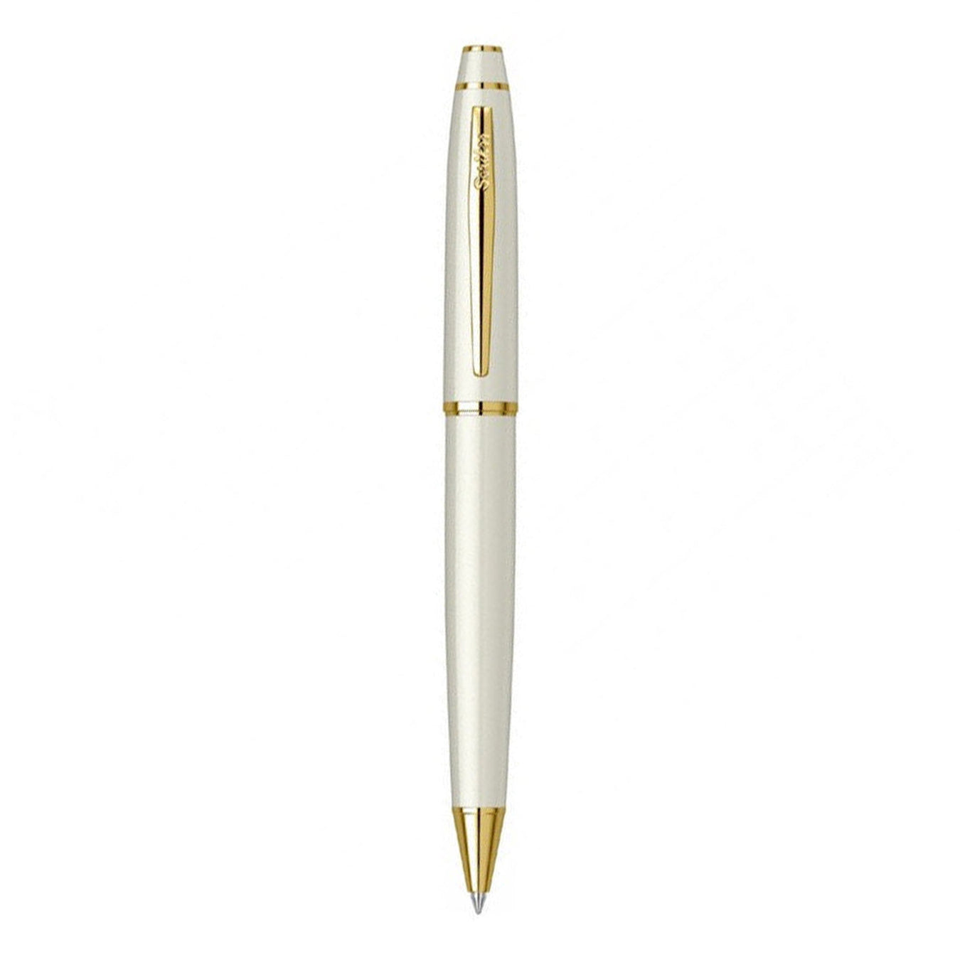 Scrikss | Noble 35 | Ballpoint Pen | Pearl White-GT – Writing Wonders